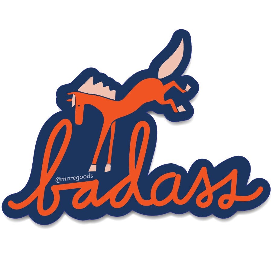 MMG Badass Navy Sticker | The Mane Monogram